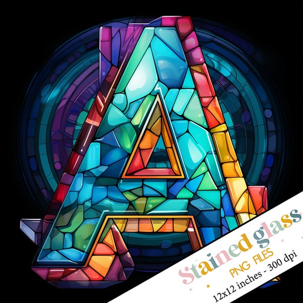 Stained Glass Alphabet Patterns - Etsy