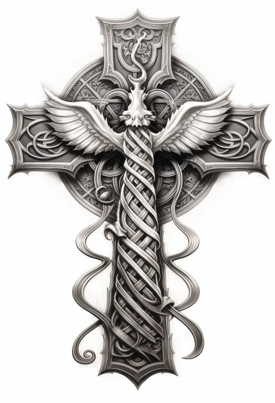 Digital Images of Celtic Cross With Dragons - Etsy