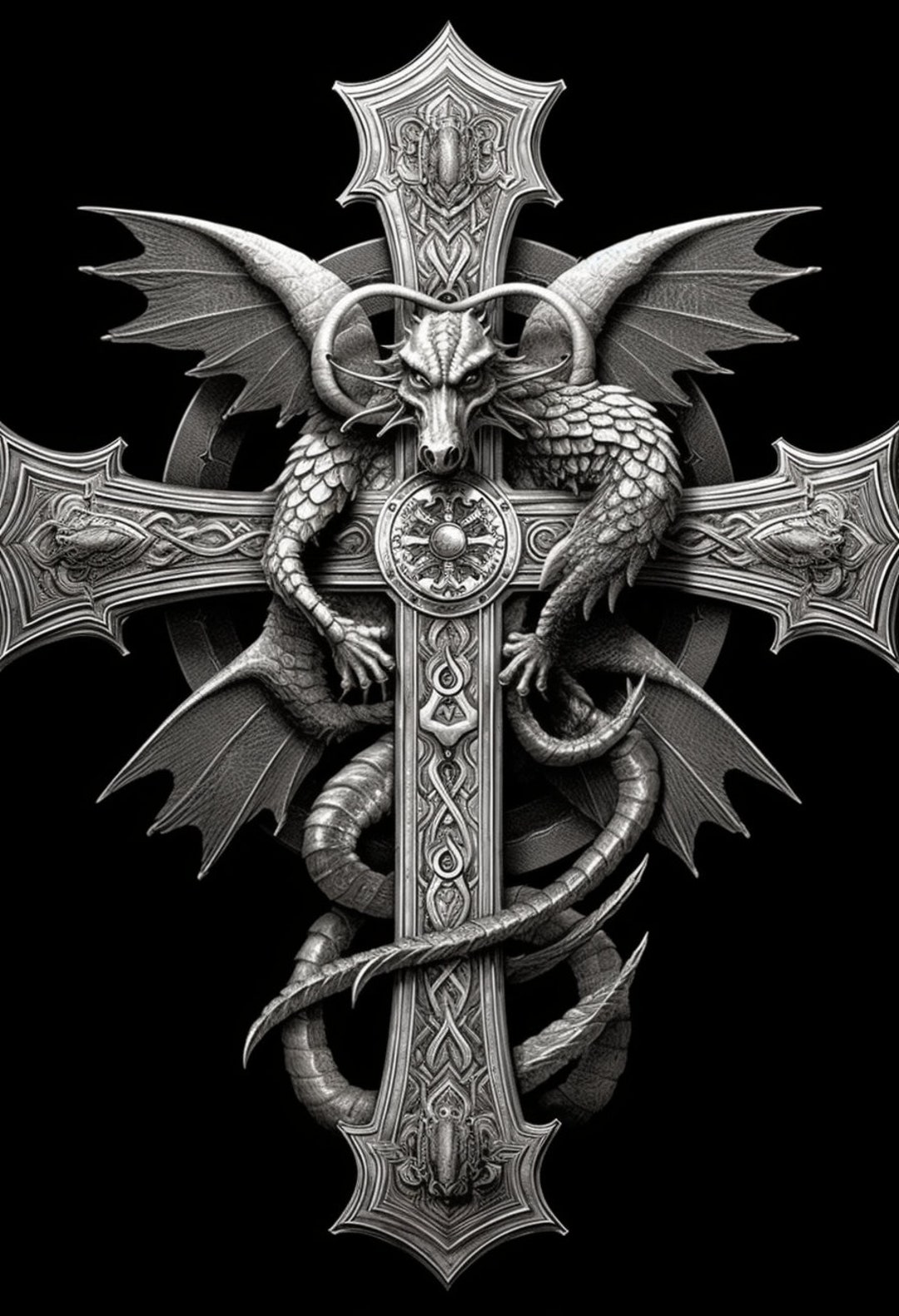 Digital Images of Celtic Cross With Dragons - Etsy