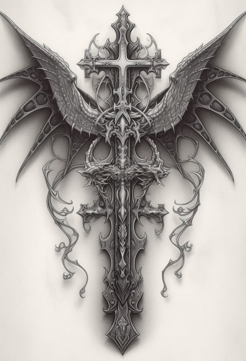 Digital Images of Celtic Cross With Dragons - Etsy