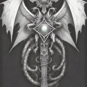 Digital Images of Celtic Cross With Dragons - Etsy