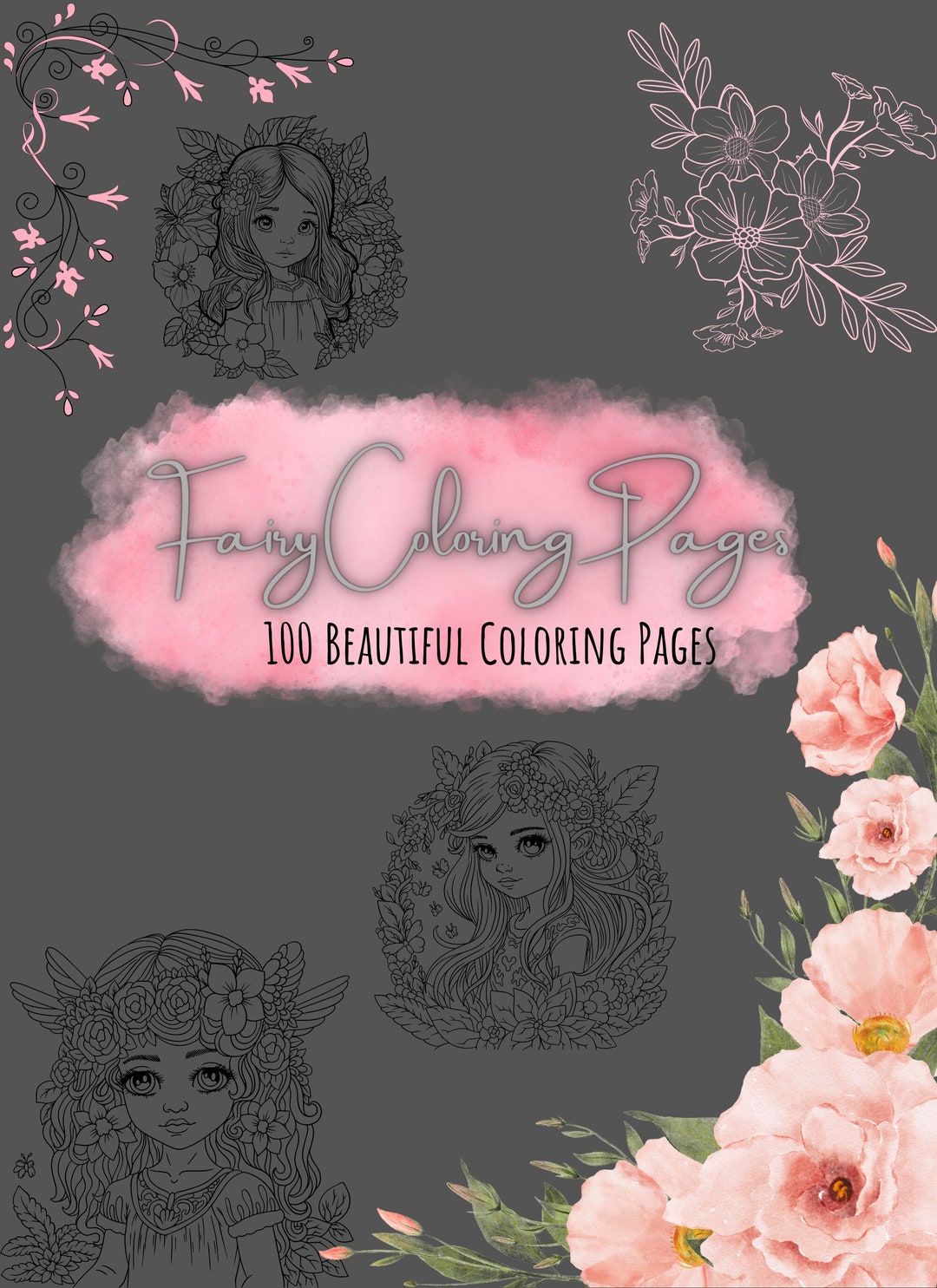 Magical Fairy Coloring Pages - Etsy