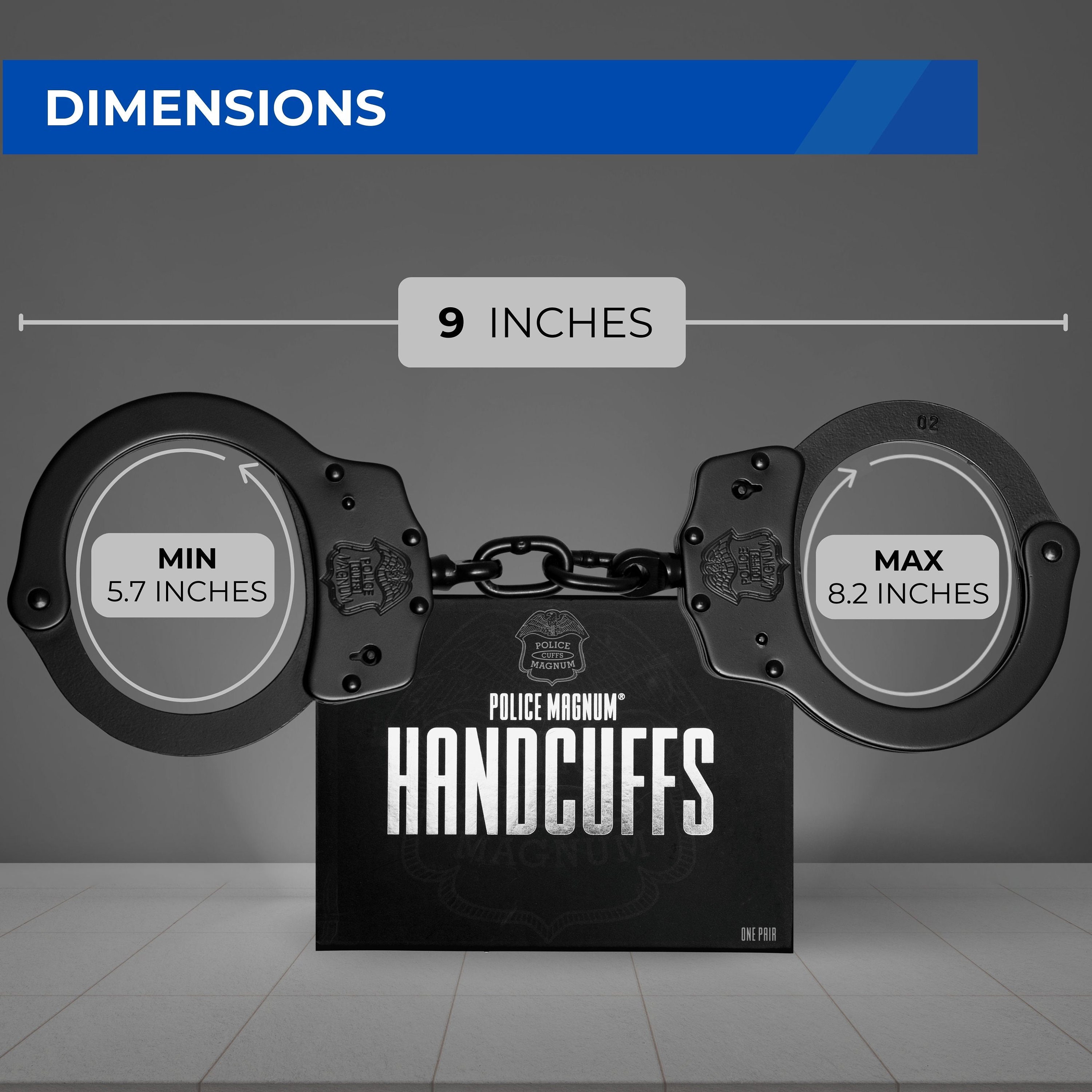 Police Magnum Heavy Duty Steel Handcuffs-double Safety Lock Restraints ...