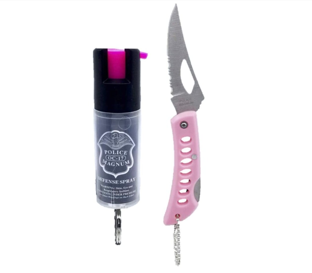 Pink Self Defense Safety Keychain & Pocket Knife Combo Kit - Etsy