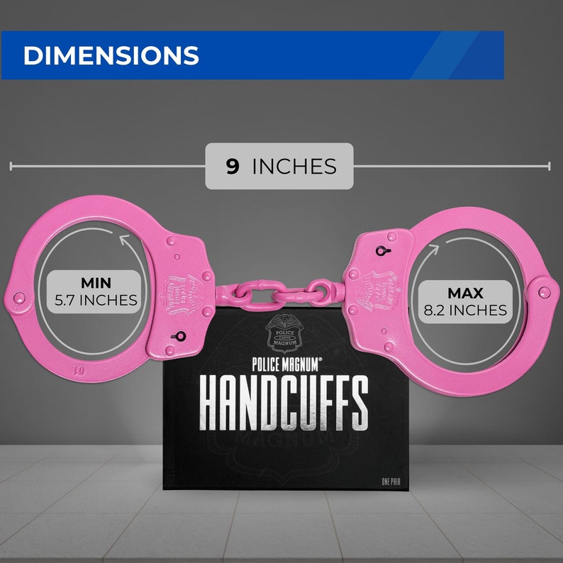 Police Magnum Heavy Duty Steel Handcuffs-double Safety Lock Restraints ...
