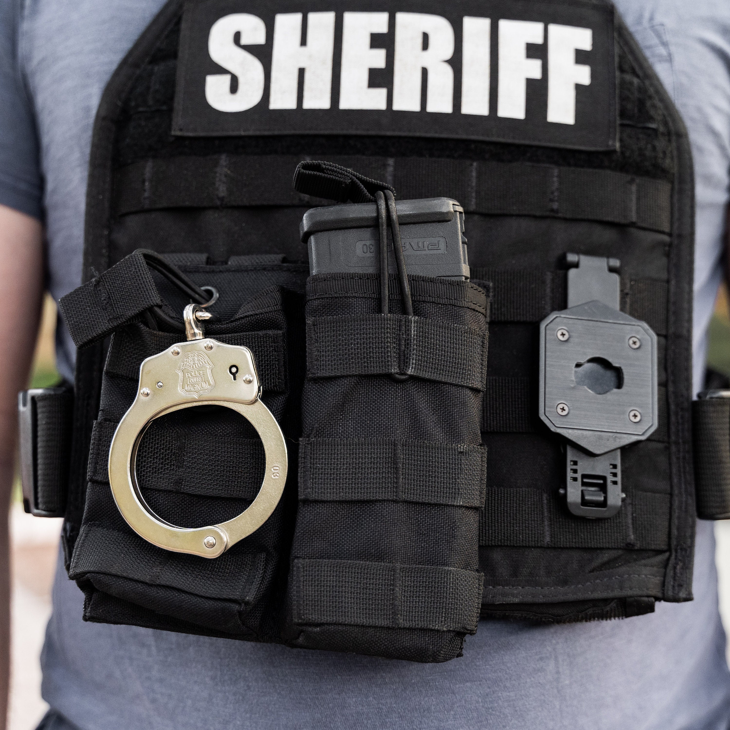 Police Magnum Heavy Duty Steel Handcuffs- Double Safety Lock Restraints ...