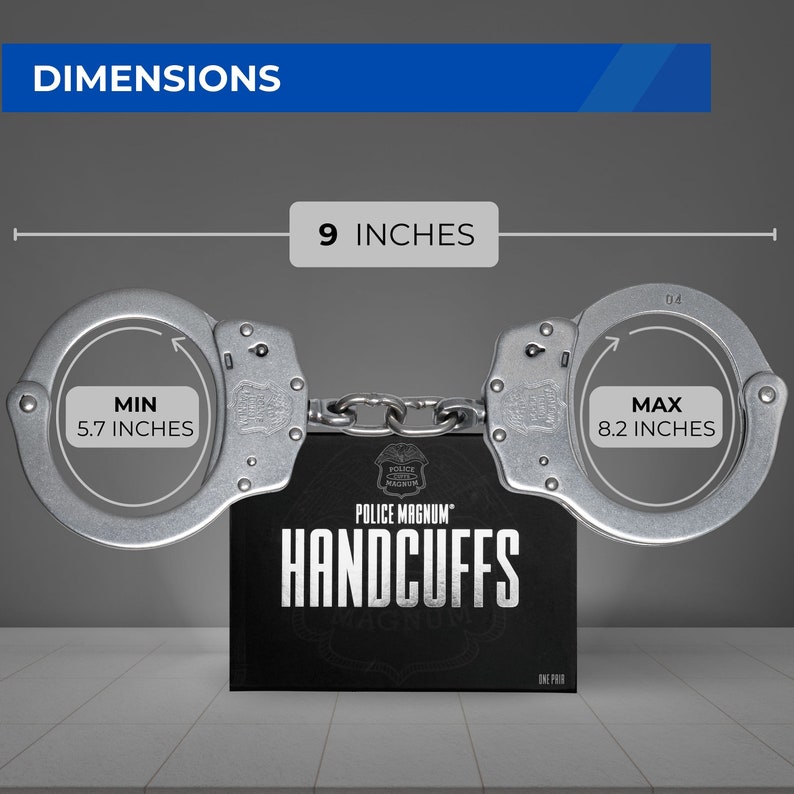 Police Magnum Heavy Duty Steel Handcuffs-double Safety Lock Restraints ...