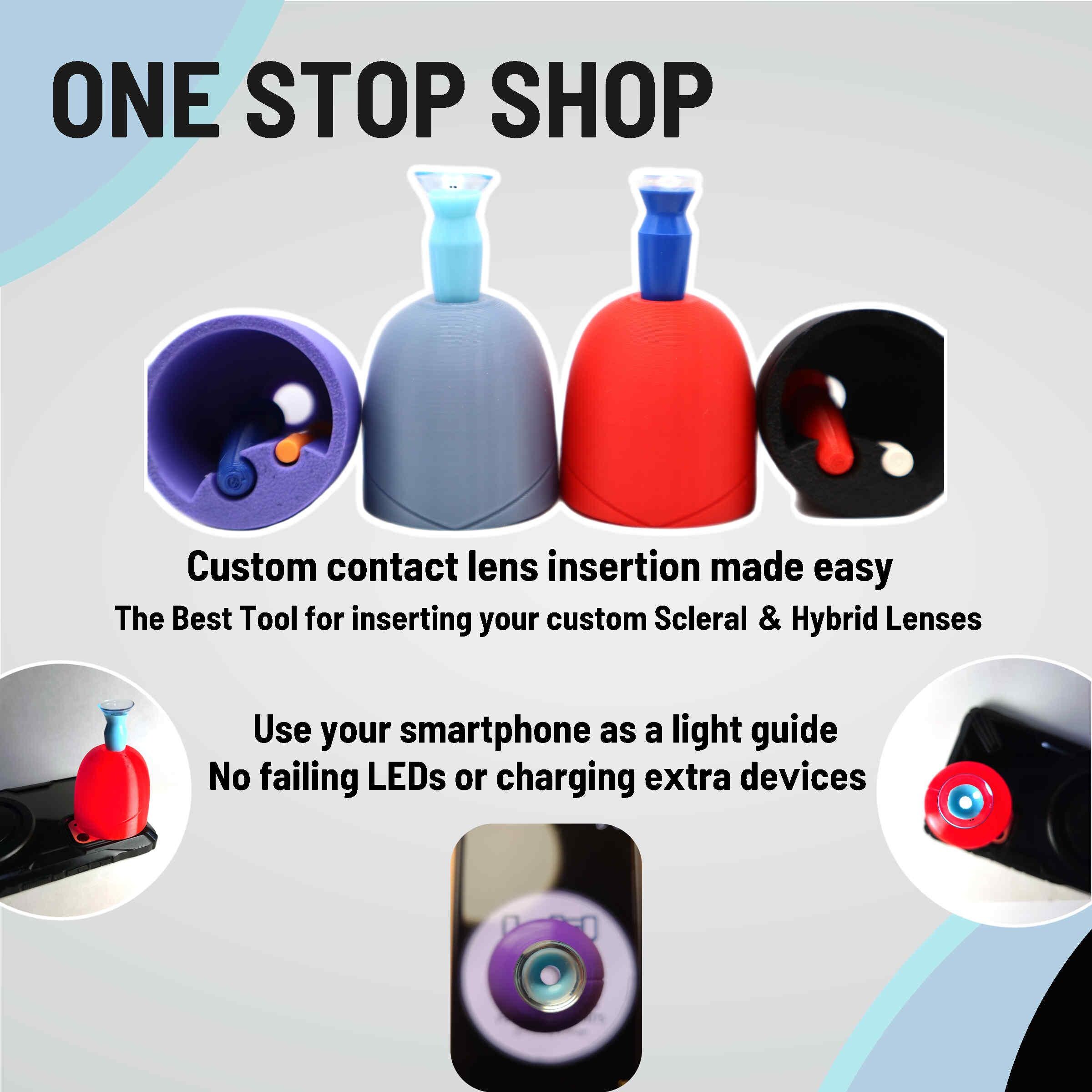 Scleral Lens Dome Dock Mini (2 Pack) Scleral Lens Insertion Tool Custom ...