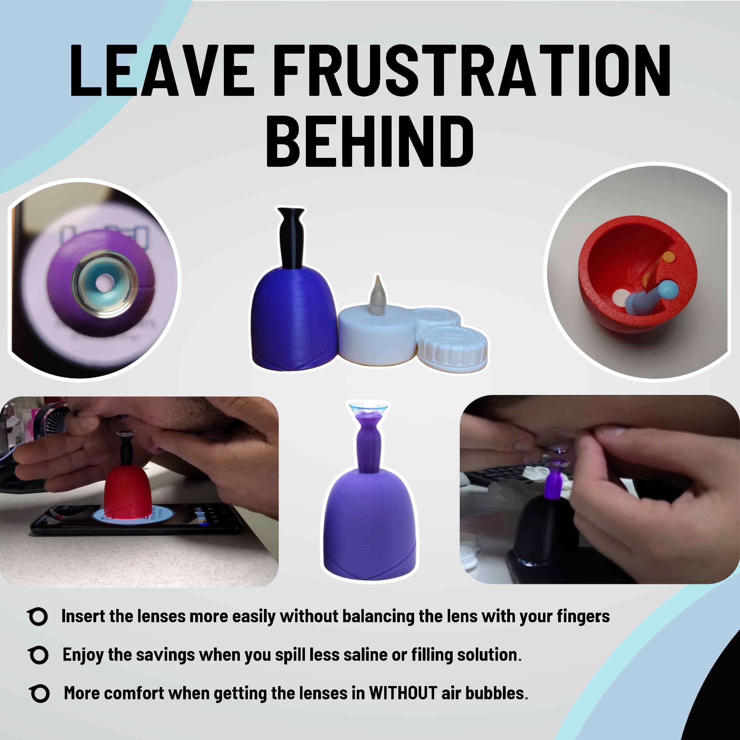 Scleral Lens Dome Dock Mini (2 Pack) Scleral Lens Insertion Tool Custom ...