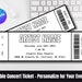 Editable Concert Ticket Black on White Concert Ticket Printable Ticket ...