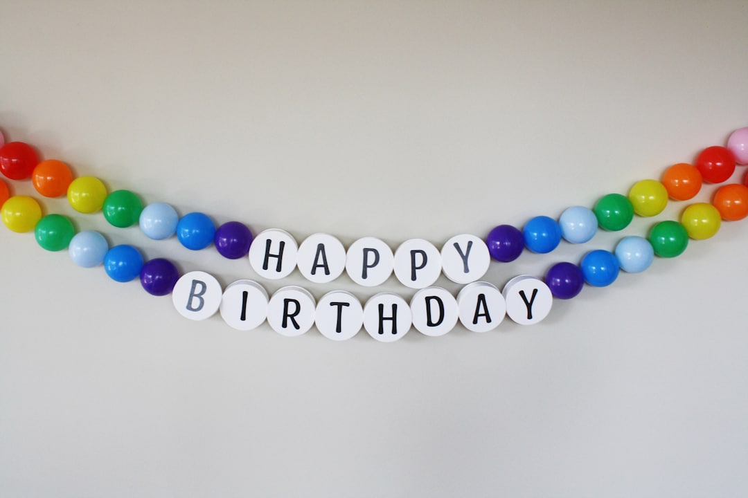 Giant Friendship Bracelet Happy Birthday Banner, Party Garland Supplies ...