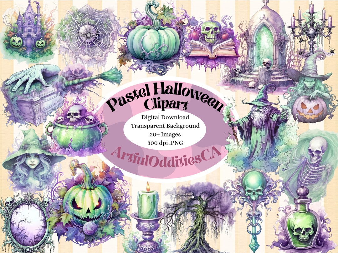 Halloween Pastel Clipart, Spooky PNG Designs Transparent Background ...