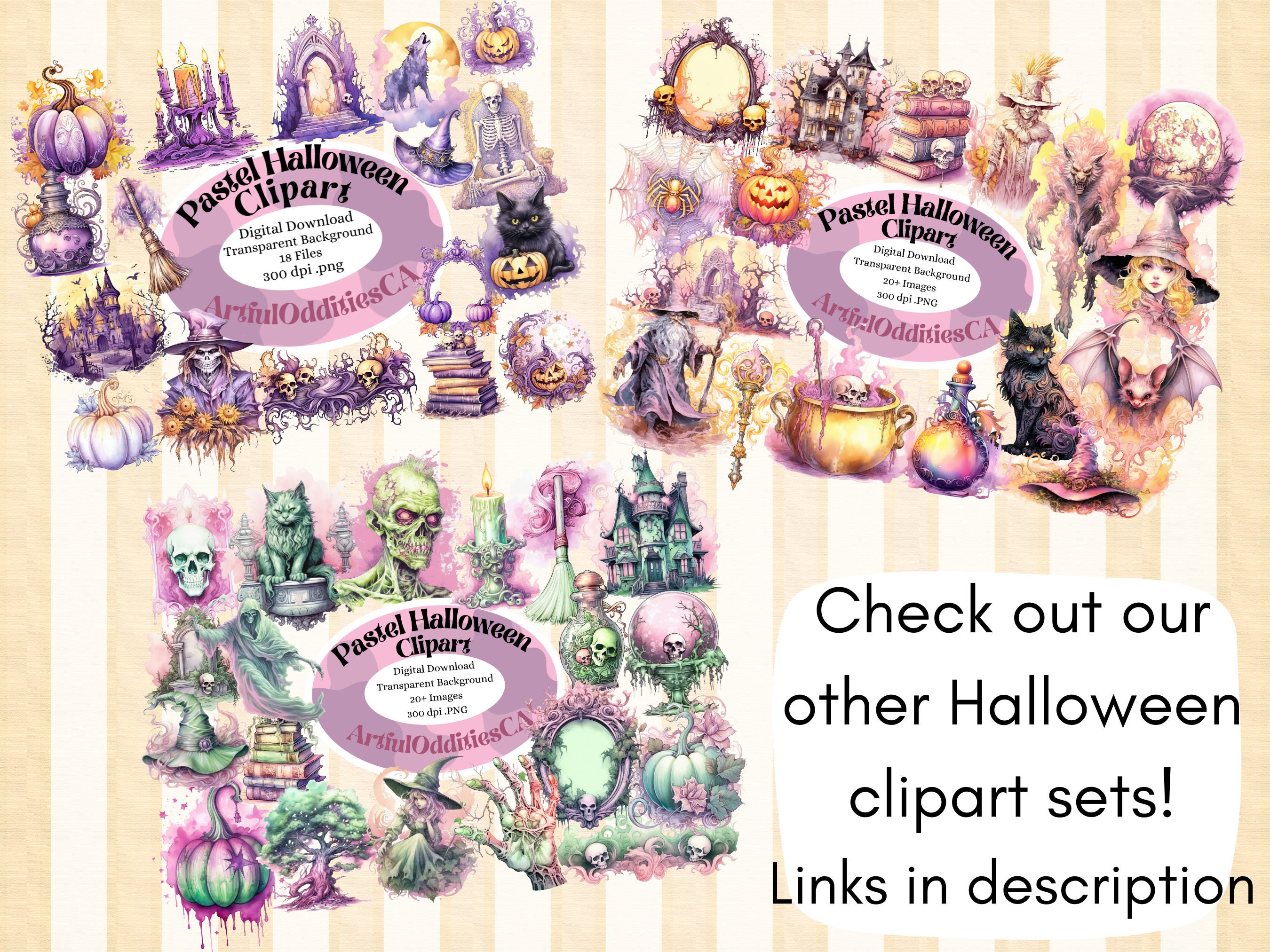 Halloween Pastel Clipart, Spooky PNG Designs Transparent Background ...