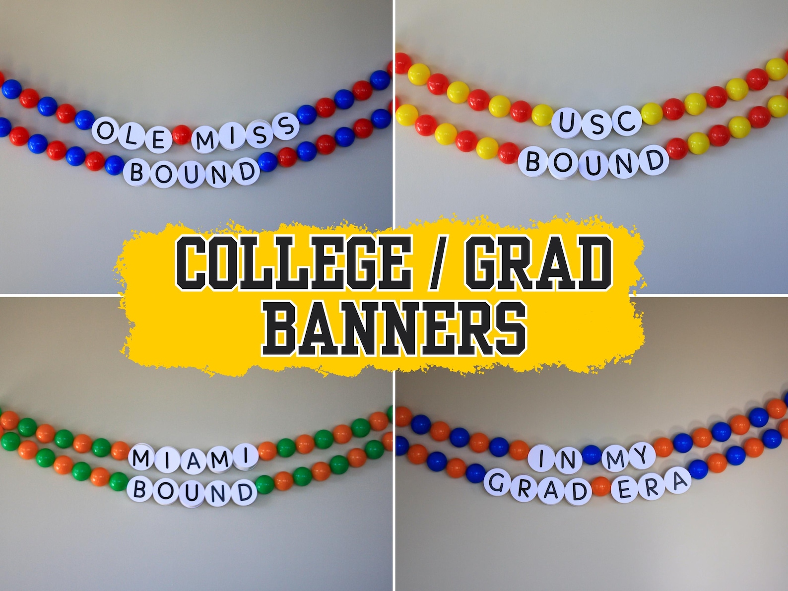 Personalized Graduation College Bound Banner, Giant Friendship Bracelet ...
