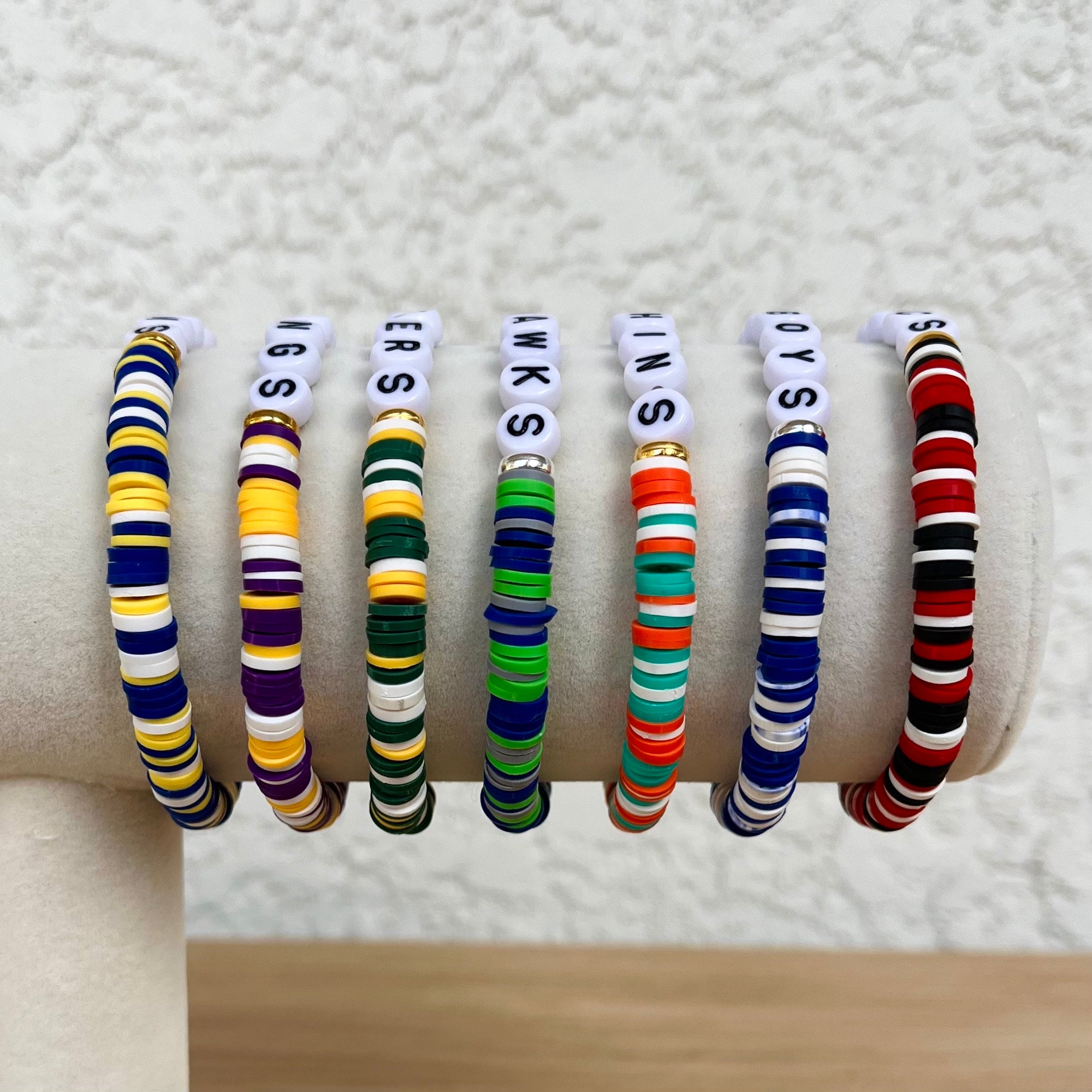 NFL Custom Bracelets Football Bracelets Letter Bracelets Word Bracelets ...