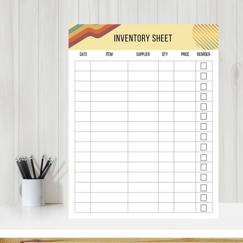 Editable Inventory Log Sheet | Inventory Sheet Template | Small ...