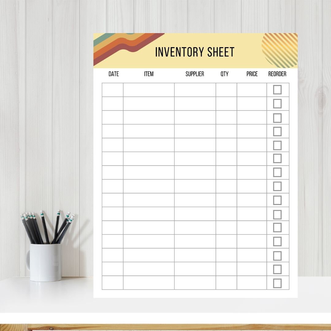 Editable Inventory Log Sheet | Inventory Sheet Template | Small ...