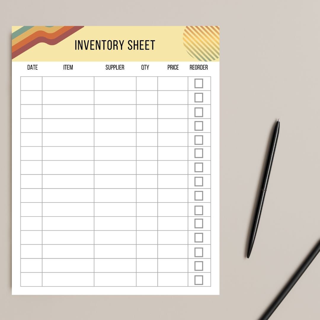 Editable Inventory Log Sheet | Inventory Sheet Template | Small ...