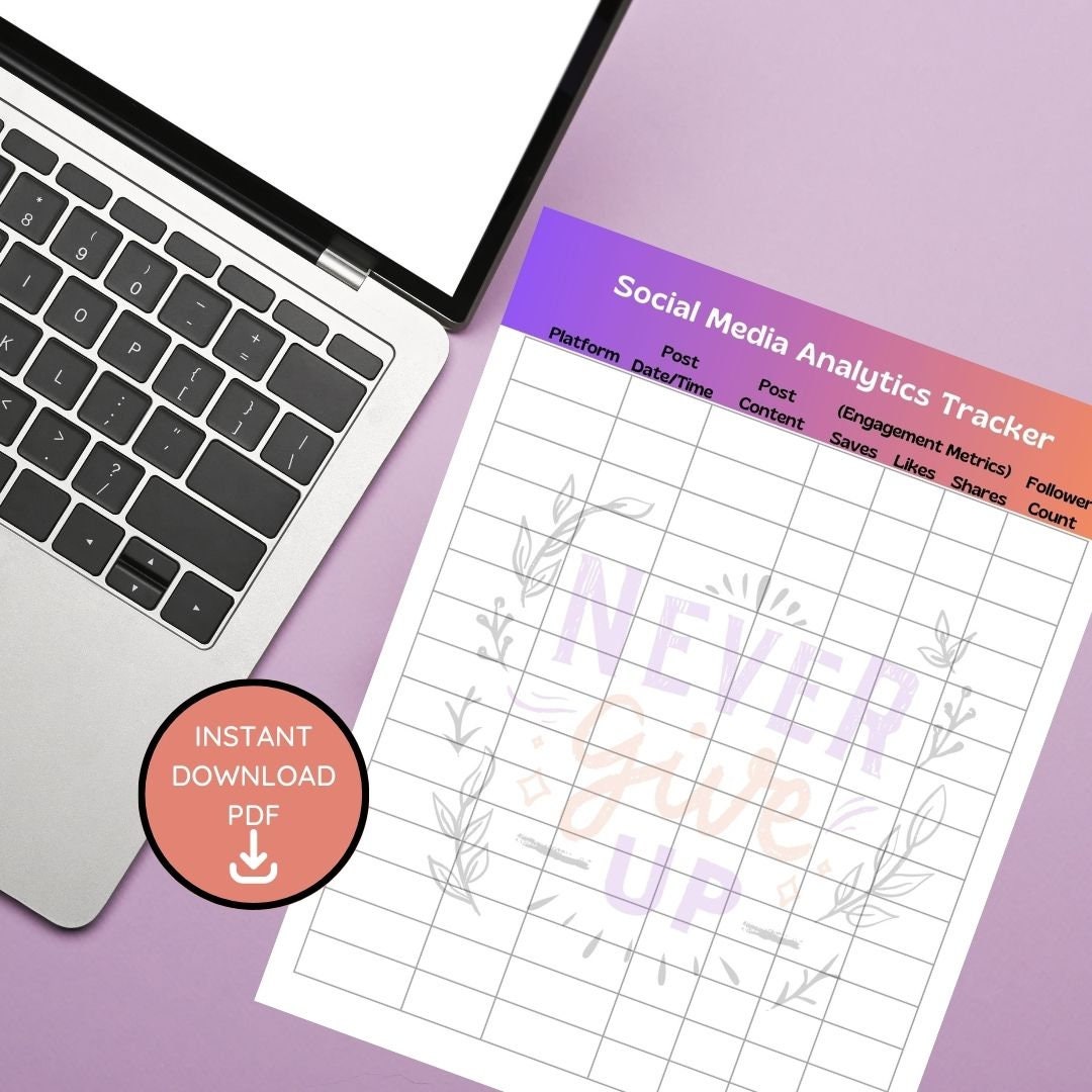 Editable Social Media Analytics Tracker | Social Media Form | Small ...