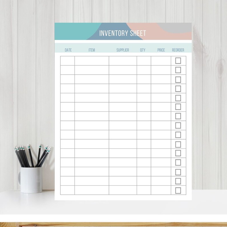 Editable Inventory Log Sheet Inventory Sheet Template - Etsy Australia