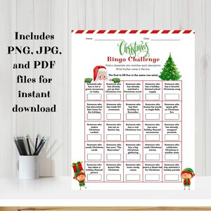 Fun Teacher Printable Christmas Bingo Challenge Worksheet, Class ...
