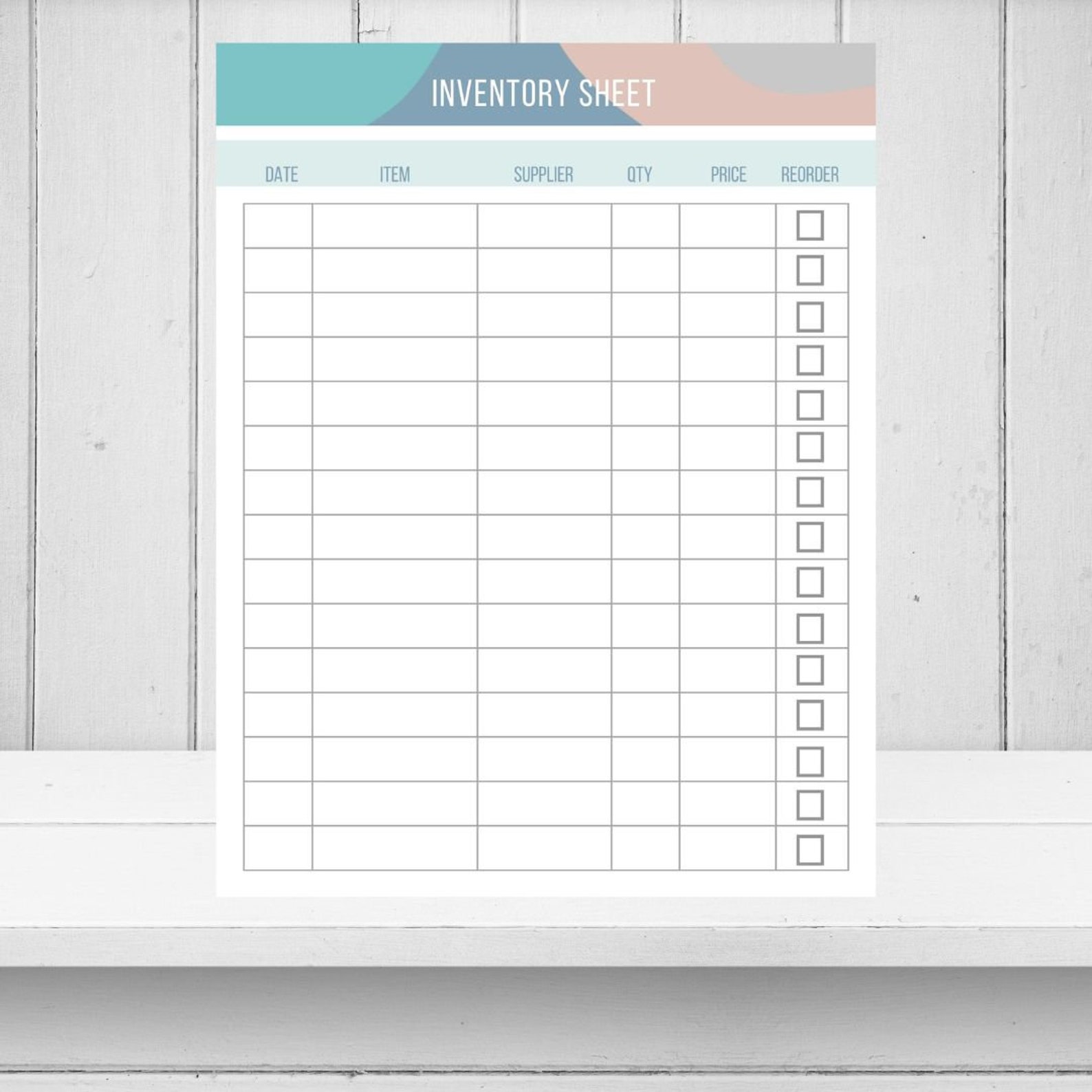 Editable Inventory Log Sheet Inventory Sheet Template Small Business ...