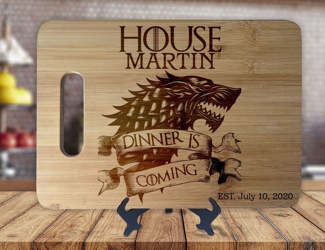 Dinner is Coming House With Last Name Cutting Board - Etsy