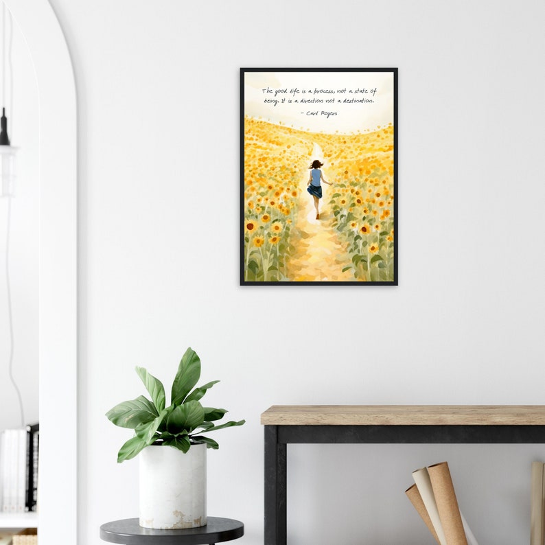 The Good Life is A Process, Watercolour Print, Carl Rogers Quote ...