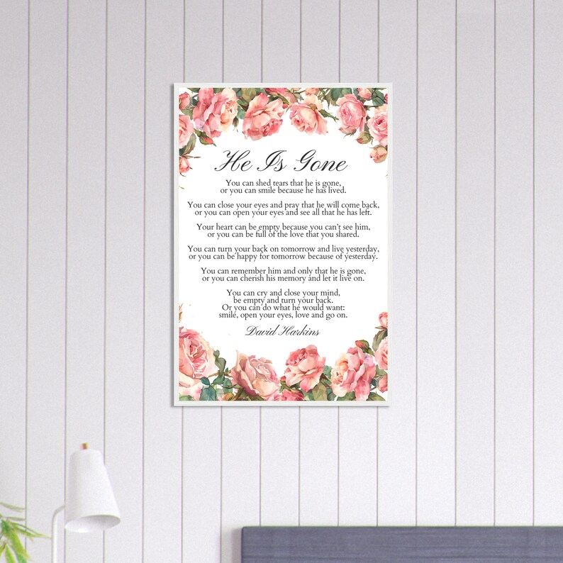 He is Gone Poem by David Harkins, Wall Art Gift, A Letter From Heaven ...