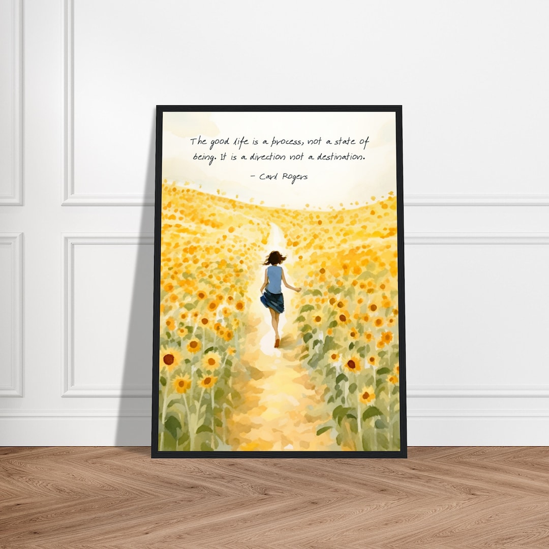 The Good Life is A Process, Watercolour Print, Carl Rogers Quote ...