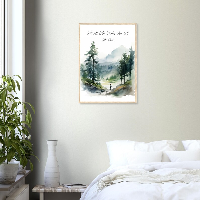 Not All Who Wander Are Lost JRR Tolkien Quote Watercolor, JRR Tolkien ...