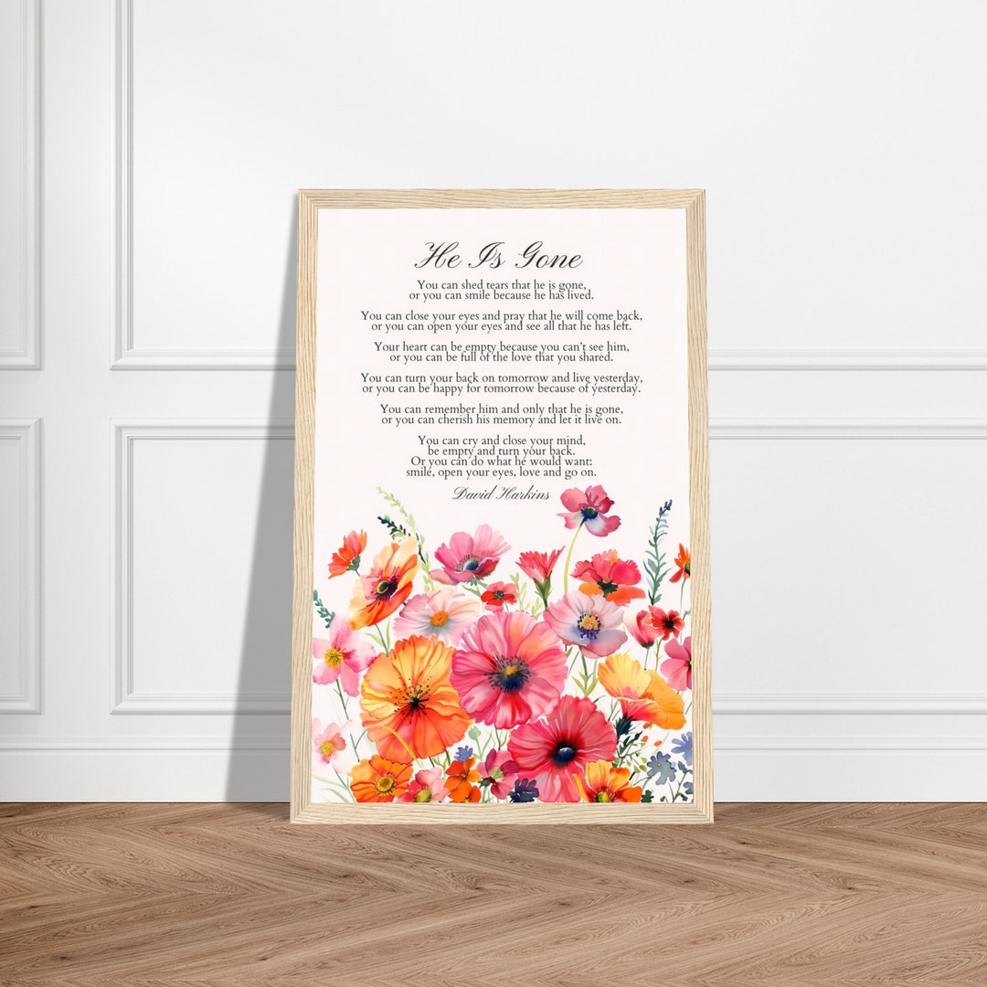 He is Gone Poem by David Harkins, Wall Art Gift, A Letter From Heaven ...