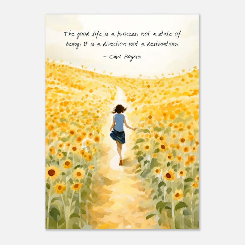 The Good Life is A Process, Watercolour Print, Carl Rogers Quote ...