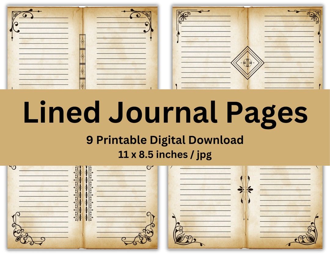 Lined Journal,printable Paper,old Paper,brown,digital Paper,scrapbook ...
