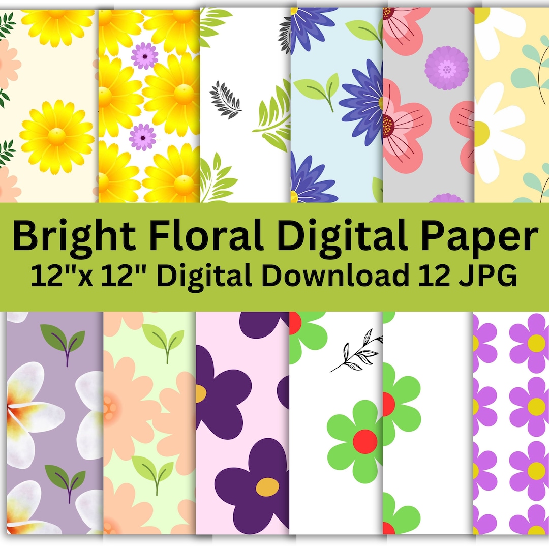 Bright Flowers Seamless Digital Paper - Creative Bliss at Your ...