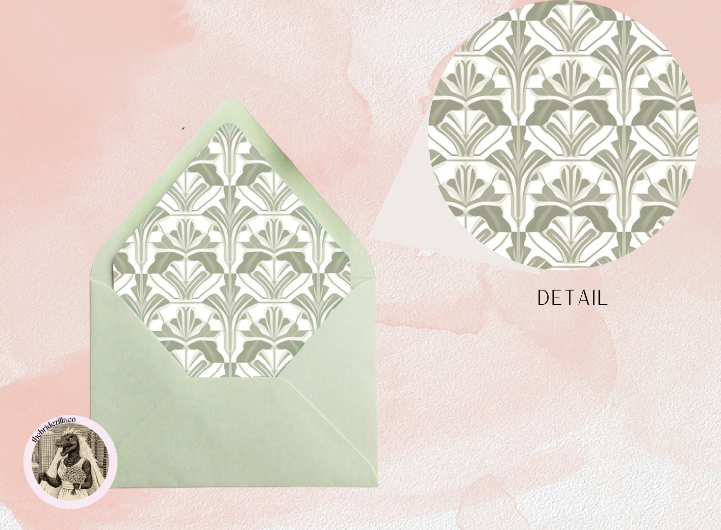 Art Deco Envelope Liner Gatsby Envelope Liner, Wedding Envelopes With ...