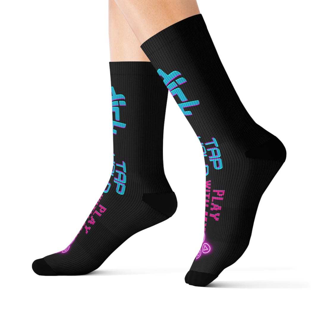 Fun Gaming Socks, Playful Sublimation Socks for Gamers, Unique Gift for ...