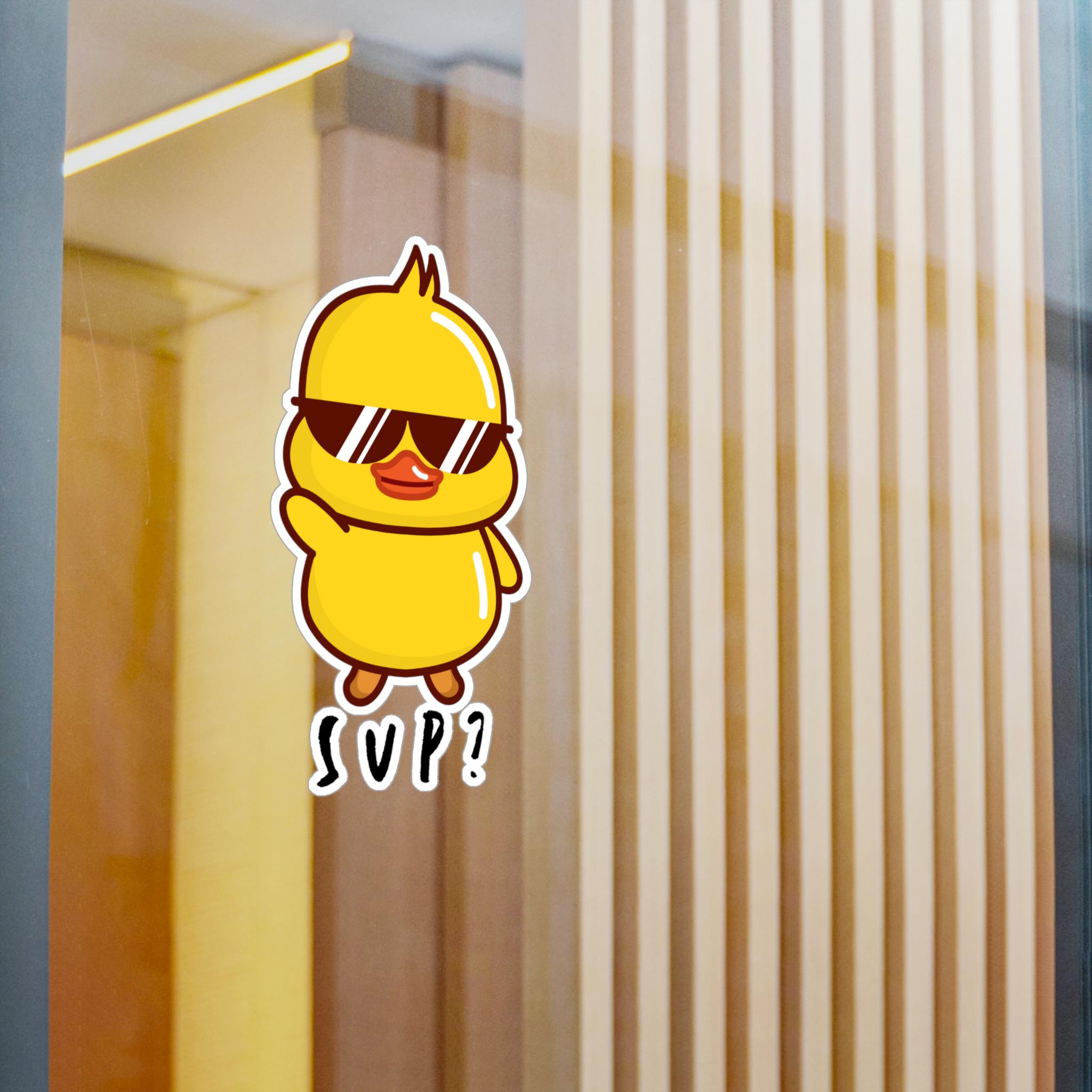 Cool Duck Vinyl Decal | Fun Window Decal | Cute Yellow Duck | Kid's ...