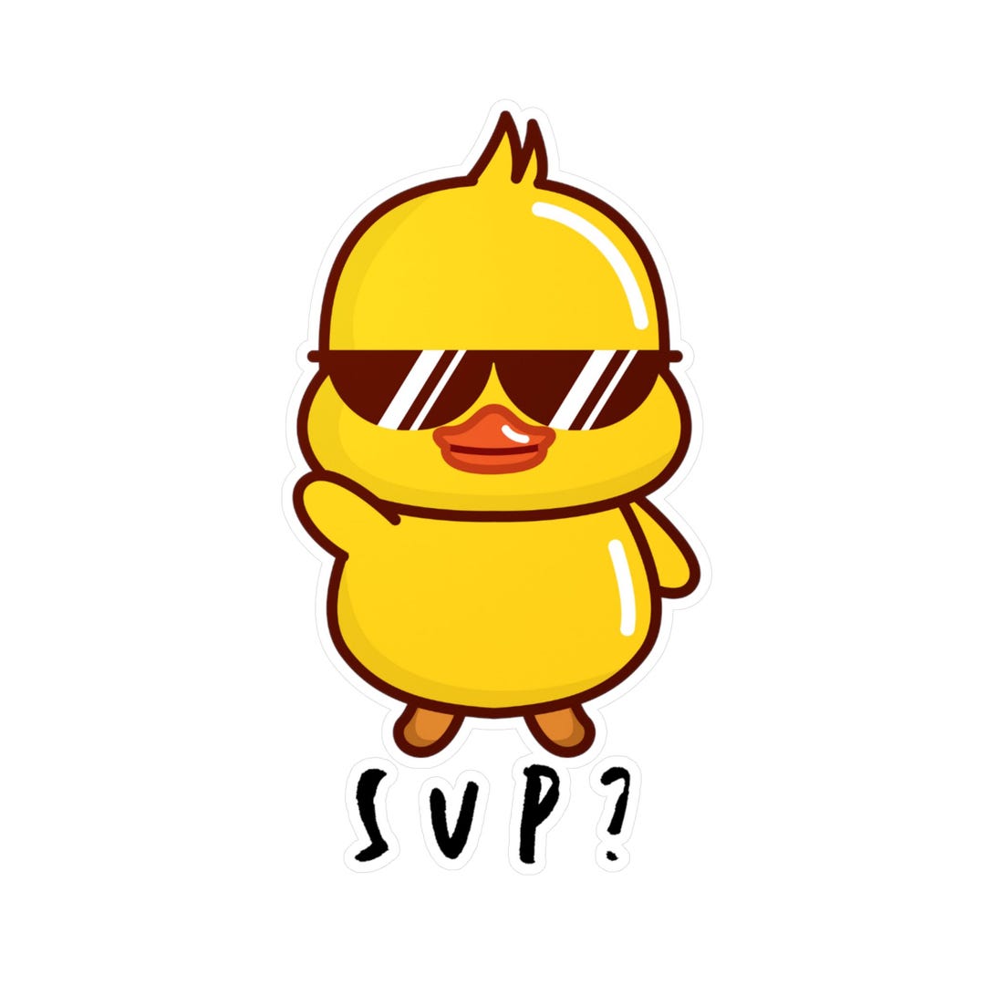 Cool Duck Vinyl Decal | Fun Window Decal | Cute Yellow Duck | Kid's ...
