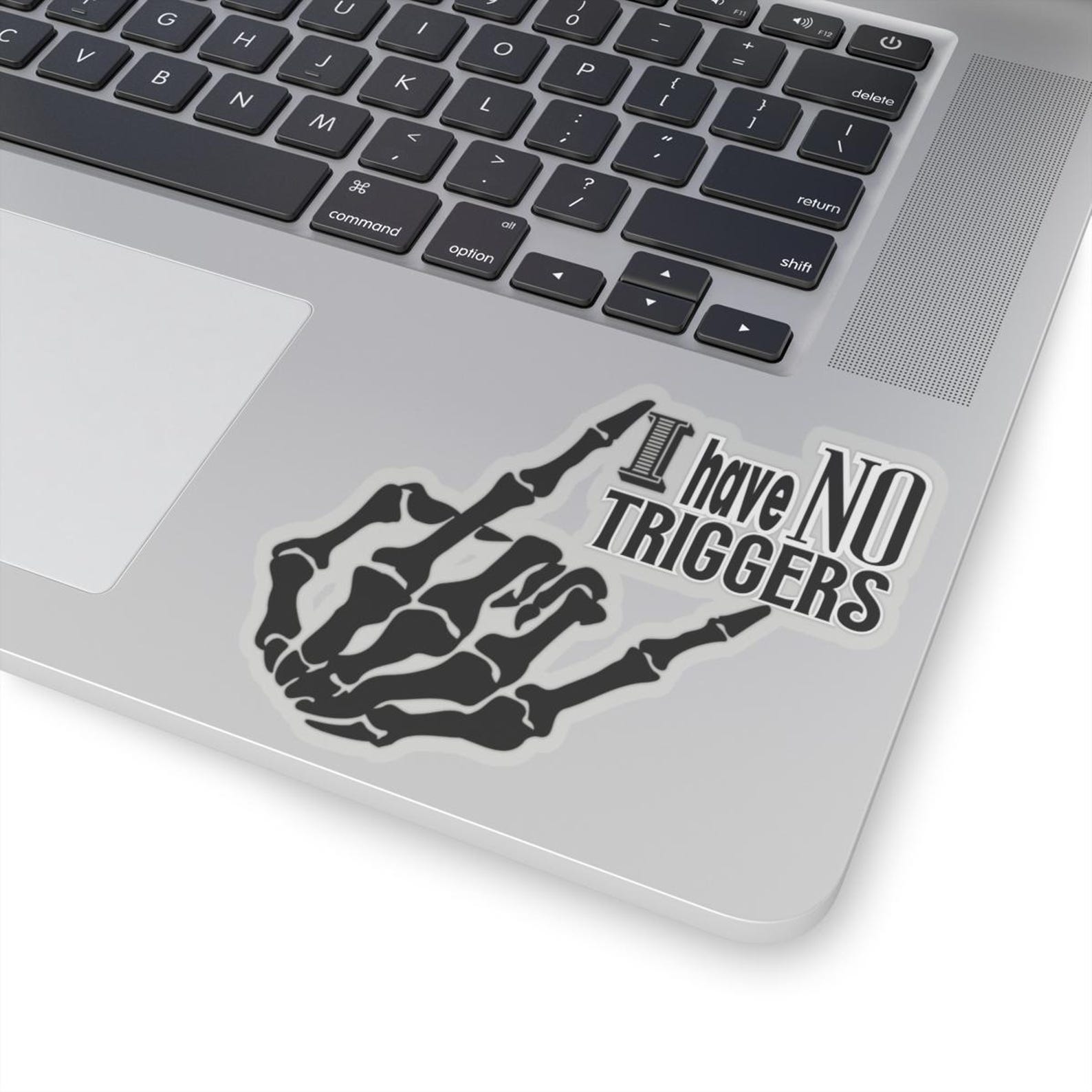 Skeleton Hand Sticker, 'no Triggers', Grunge Vinyl Decal - Etsy