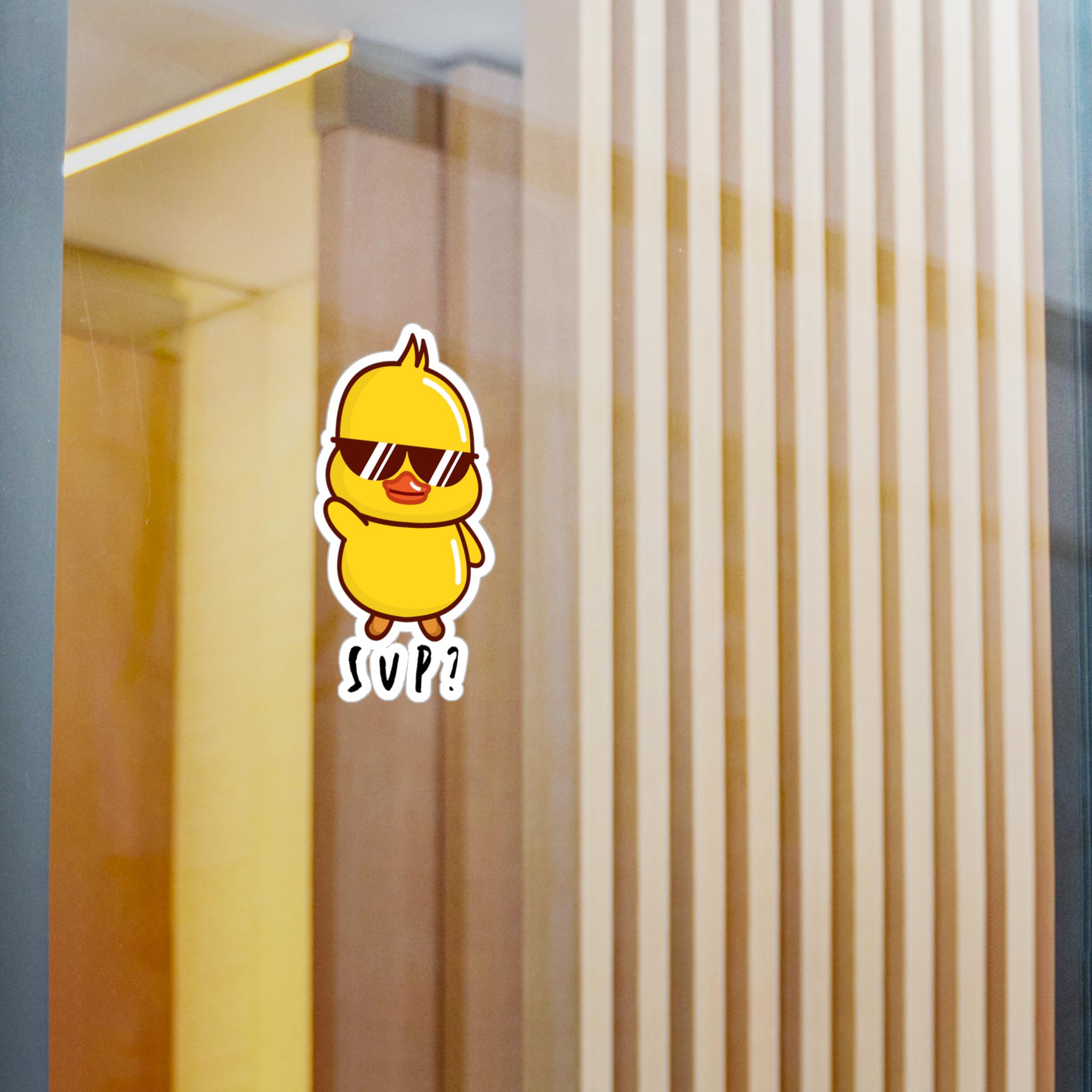 Cool Duck Vinyl Decal | Fun Window Decal | Cute Yellow Duck | Kid's ...