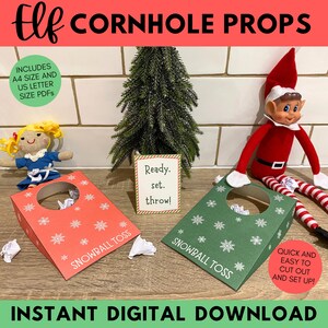 Printable Elf Cornhole Game Props, Christmas Elf Games Printable Props ...