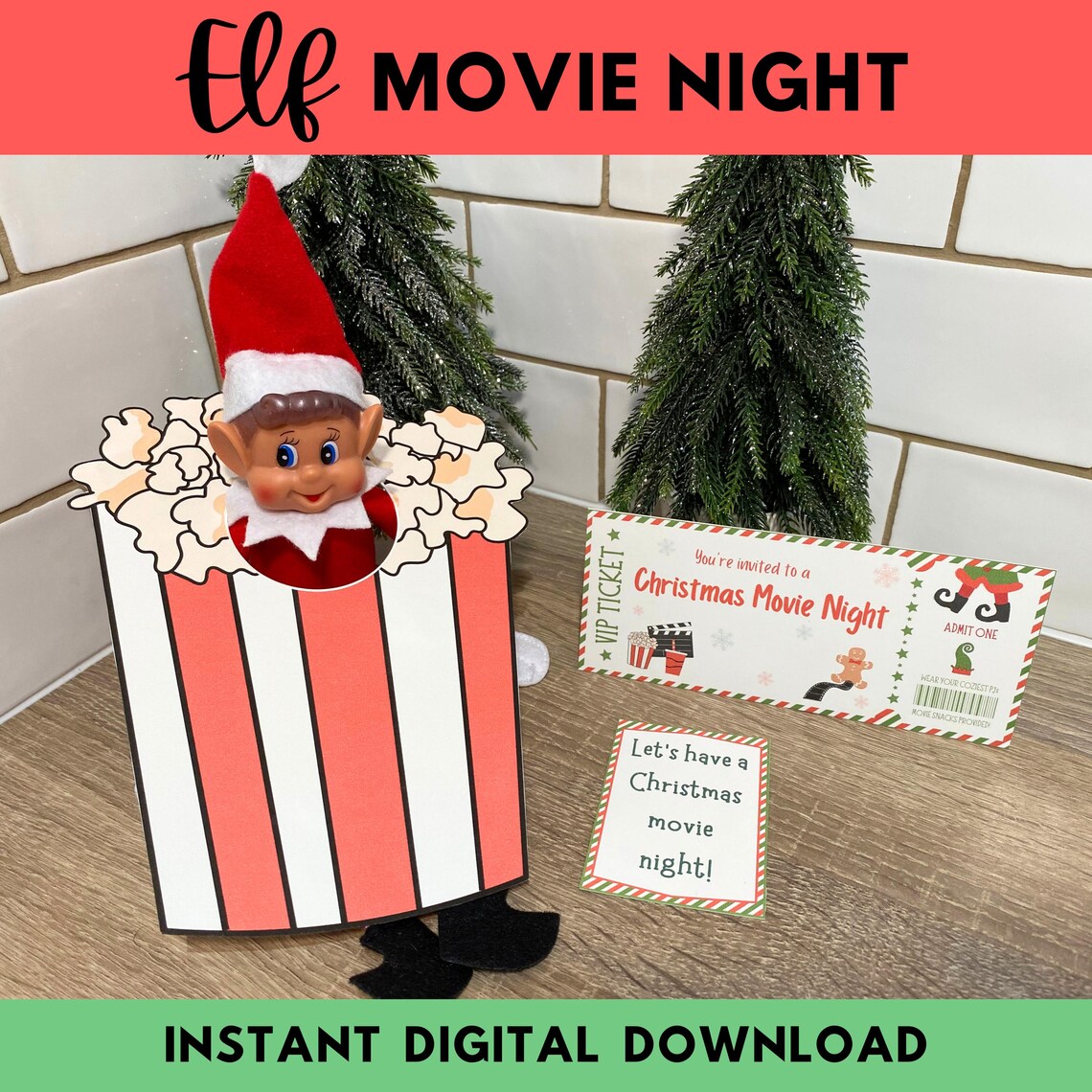 Printable Elf Movie Night Props, Elf Film Night Scene, Christmas Elf ...