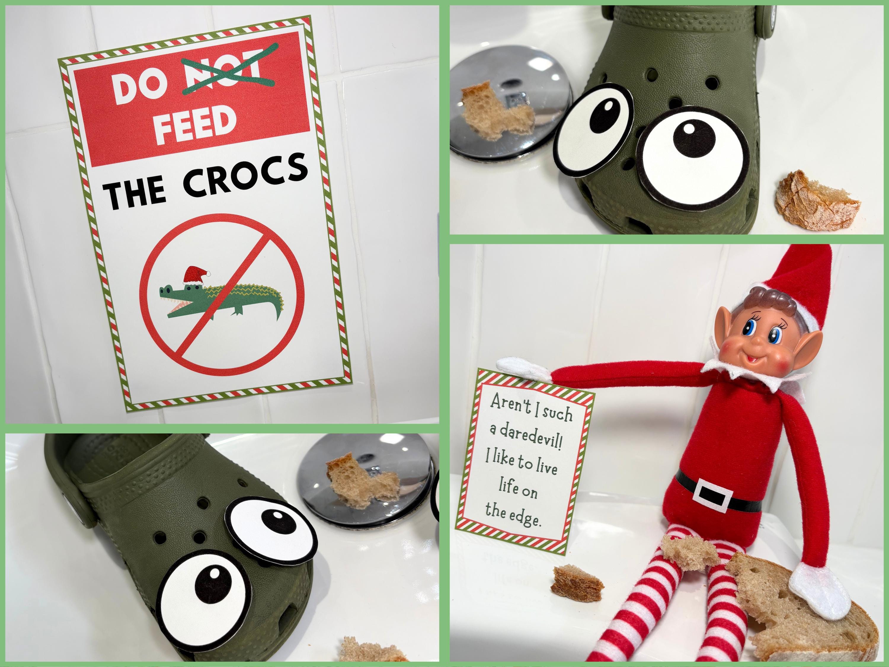 Printable Elf Do Not Feed the Crocs Props: A4 Size and US Letter Size ...