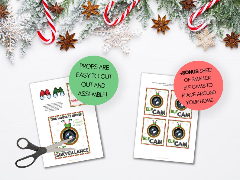 Printable Elf Surveillance Cam Set, Christmas Elf Cam PDF, This House ...