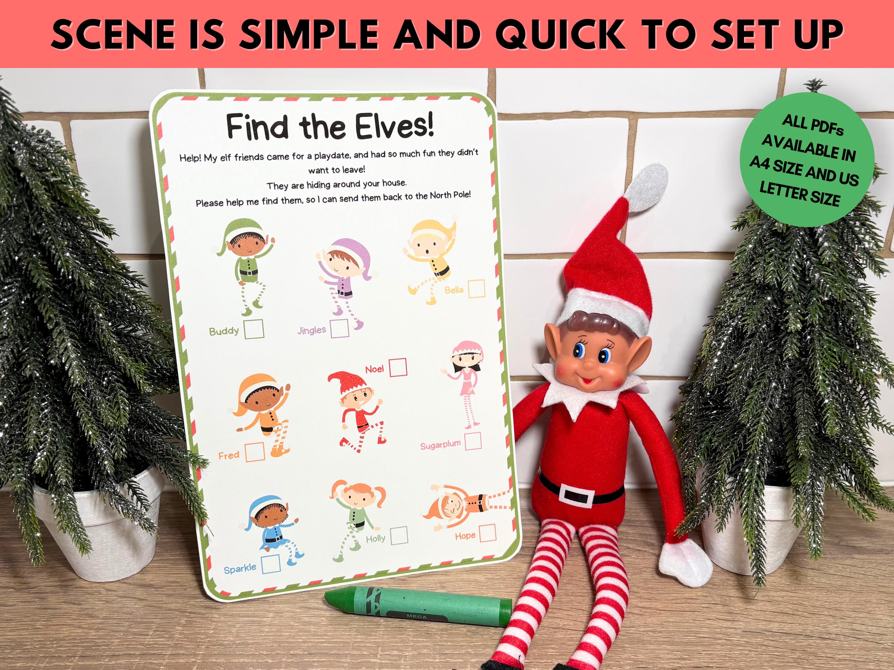Printable Find the Elves Christmas Scavenger Hunt for Kids: A4 Size and ...