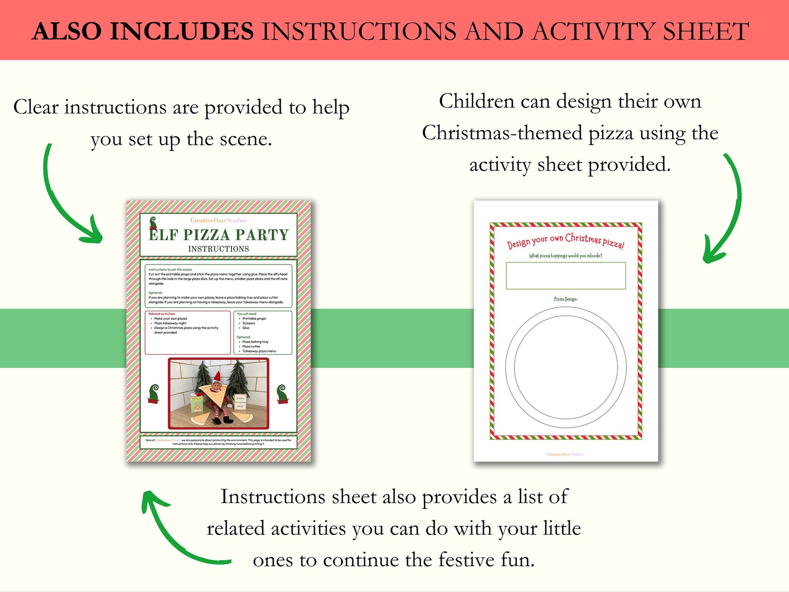 Printable Elf Pizza Party Props, Elf Pizza Night Scene, Christmas Elf ...