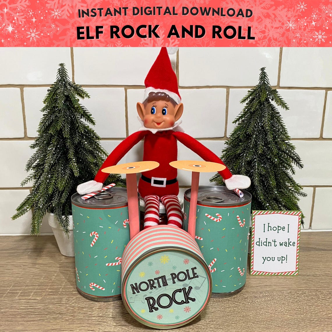 Printable Elf Rock and Roll Props, Christmas Elf Rockstar Scene, Elf ...