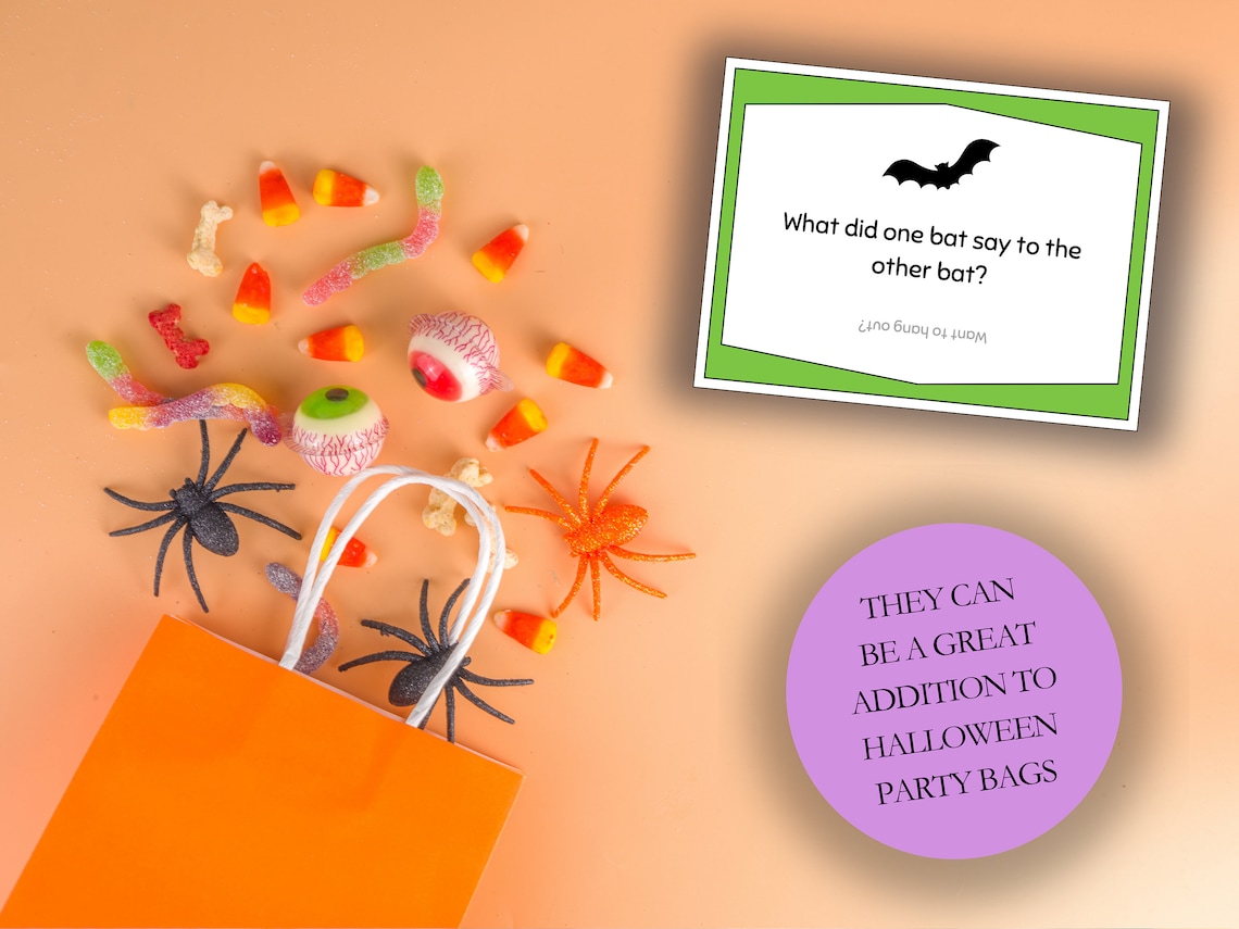 40 Halloween Joke Cards Printable Funny Halloween Lunch Box - Etsy