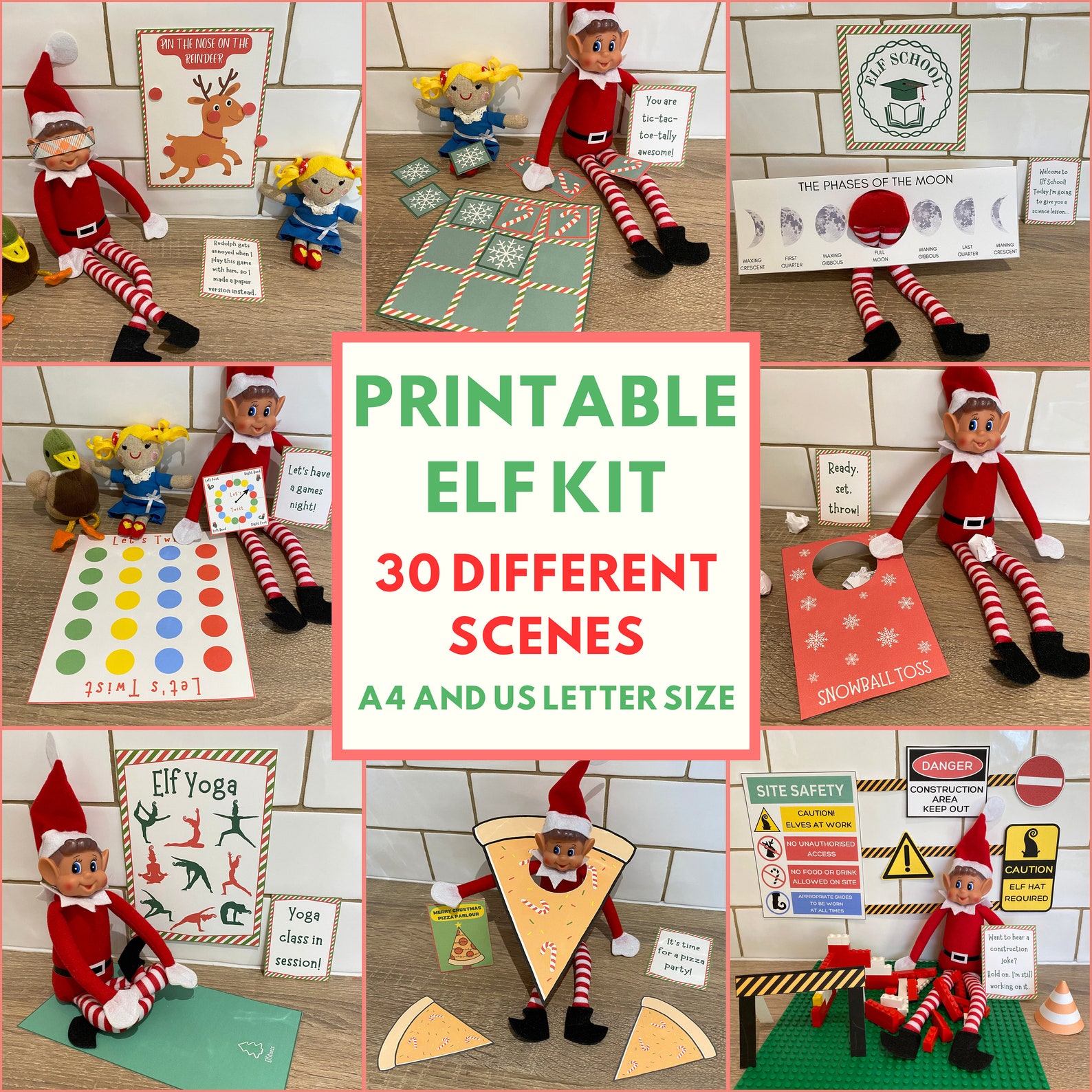 Printable Elf Kit, 30 Christmas Elf Ideas, Downloadable Elf Props ...